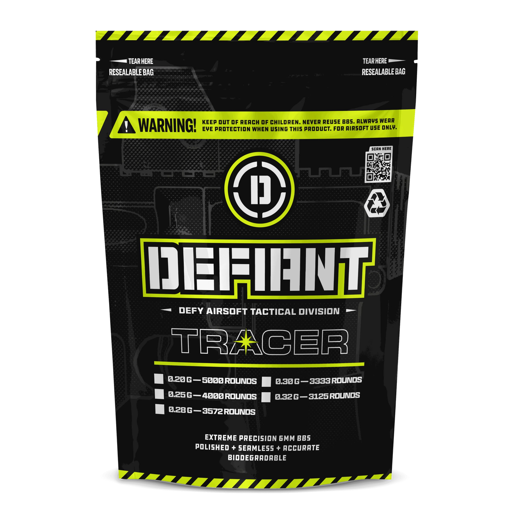 Defiant Tracer Airsoft BBs – Glow-In-The-Dark | Defy Paintball – DEFY ...